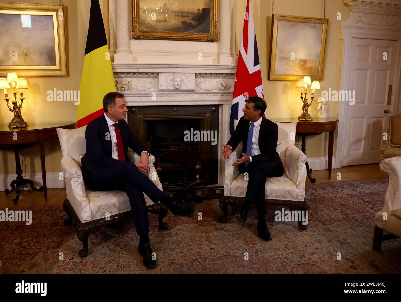 Prime Minister Rishi Sunak with Prime Minister of Belgium Alexander De ...