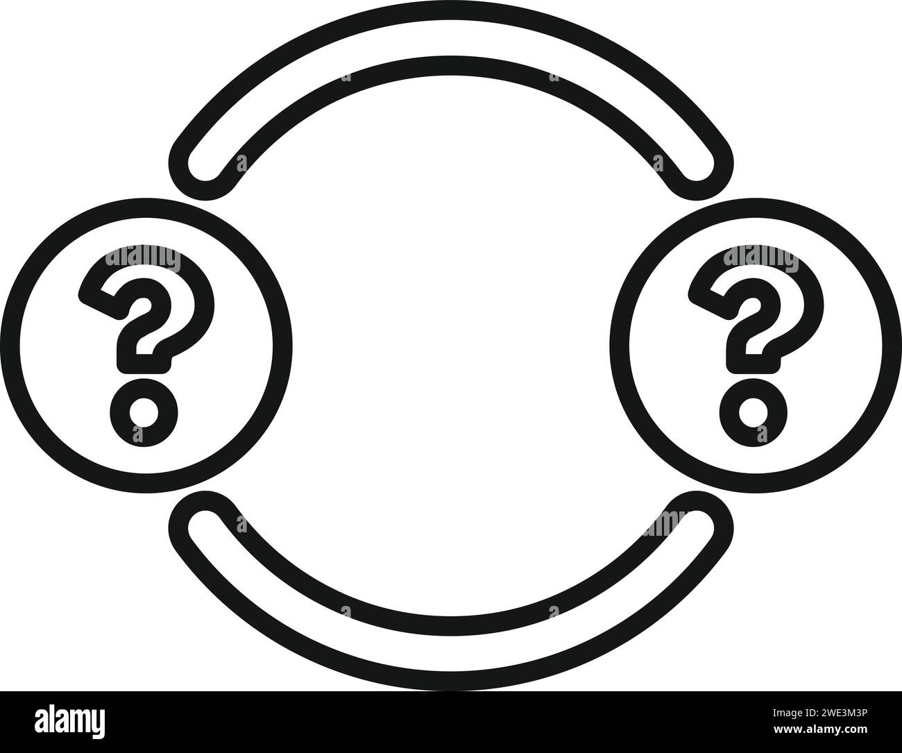 Ring of choice icon outline vector. Figure sign ambiguity. Different ...