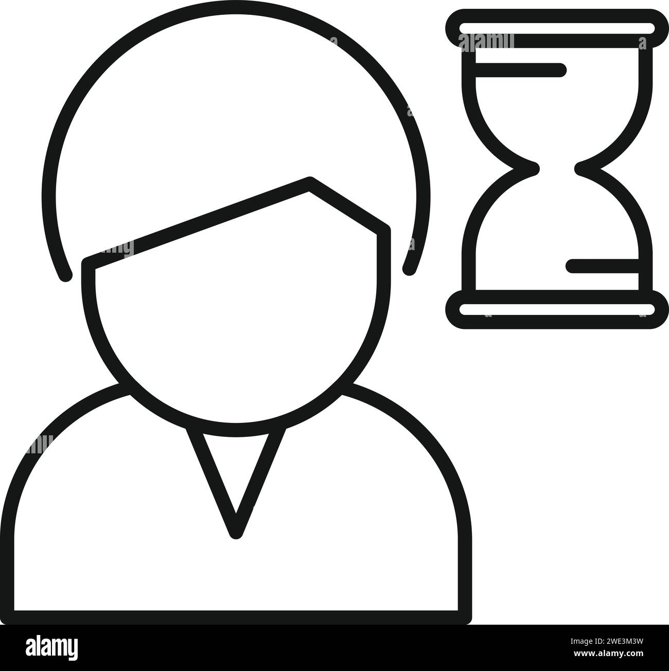 Make time for late work icon outline vector. Tired person. Business ...