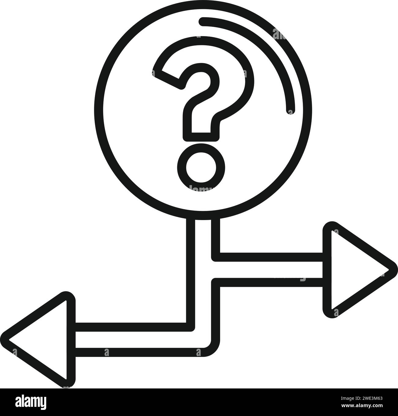 Ambiguity analysis icon outline vector. Data confused. Arrow business ...