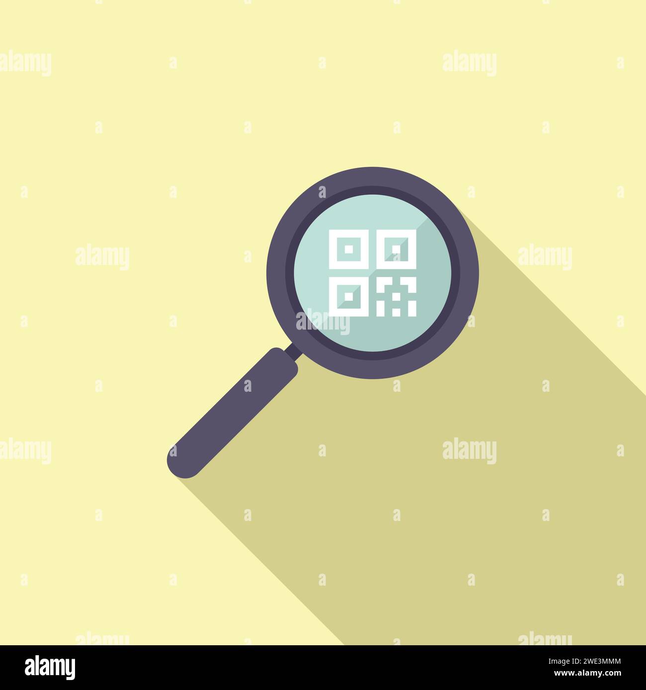 Magnifier bar code icon flat vector. Sign design device. Hold symbol ...