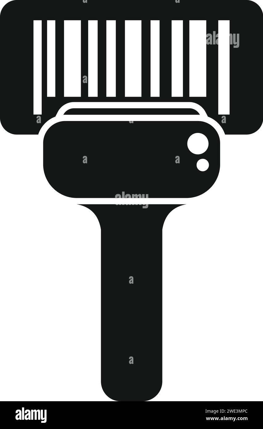 Scan city id matrix icon simple vector. Digital screen. Hold symbol bar ...