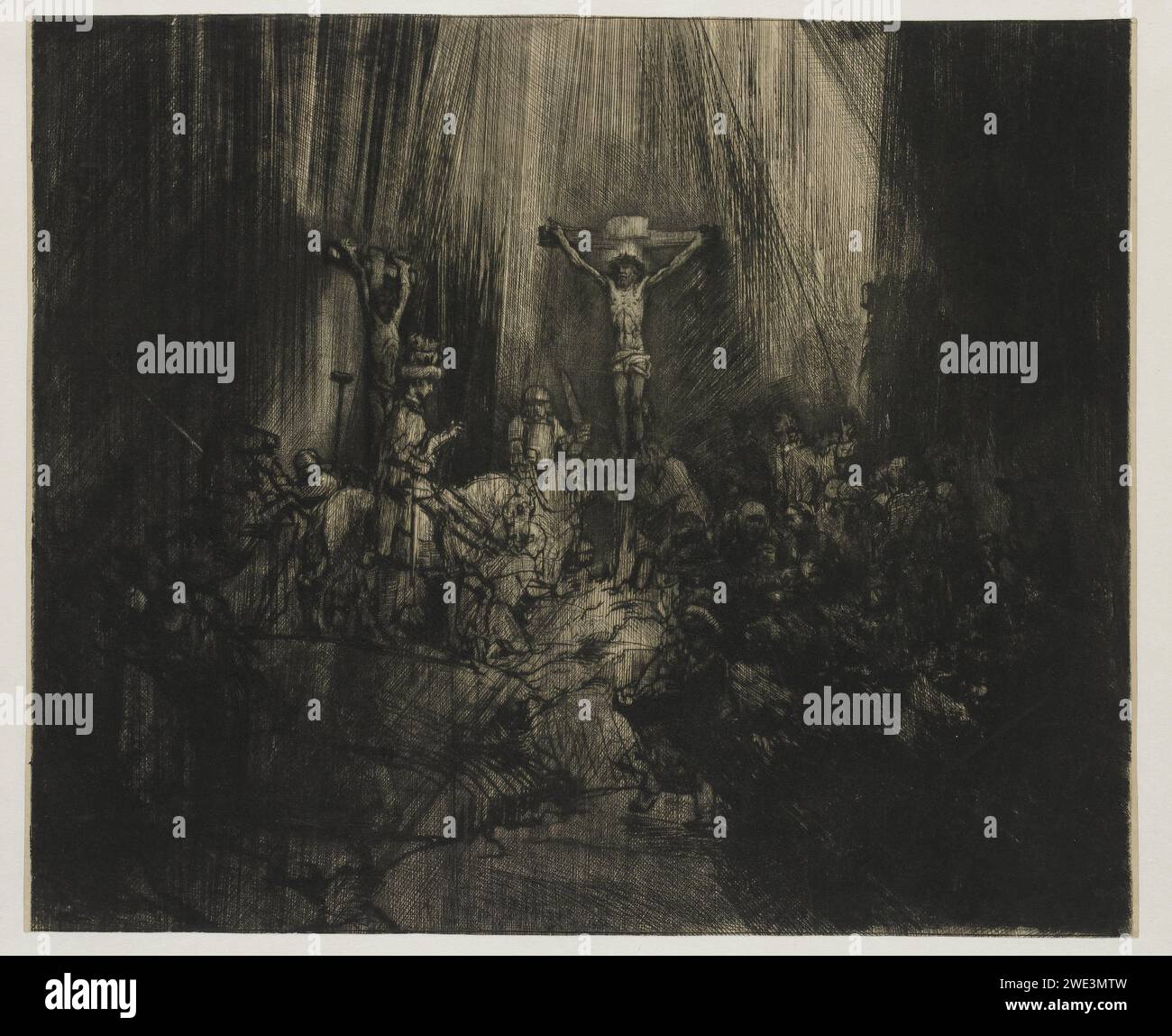 The Three Crosses, Rembrandt van Rijn, 1653 print Japanese paper ...