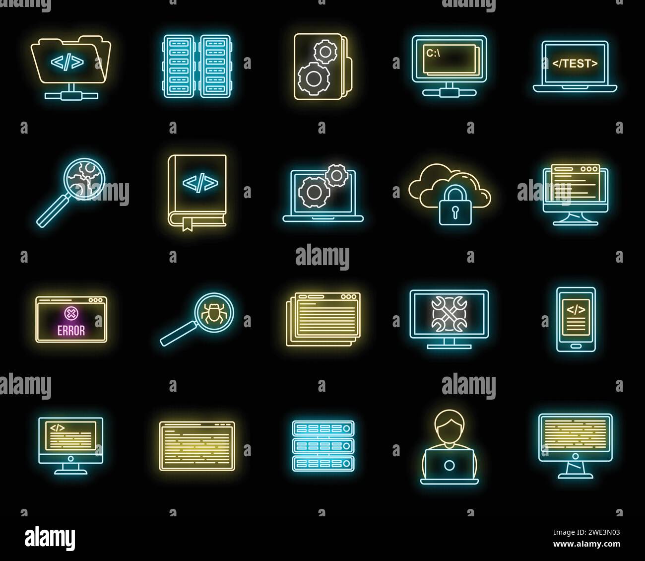 Pc testing software icons set. Outline set of pc testing software ... Pc testing software icons set. Outline set of pc testing software ...