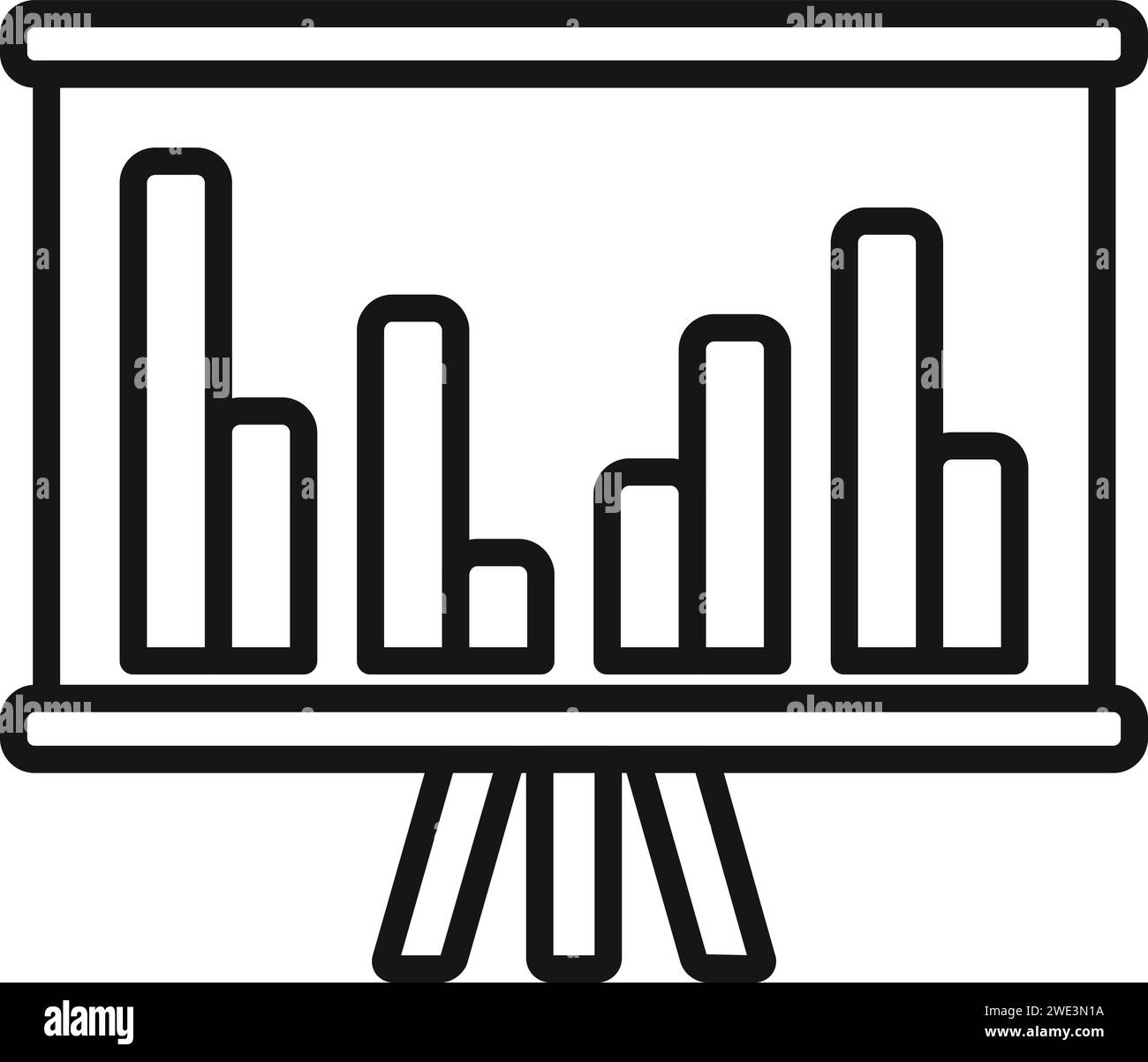 Commerce Graph Banner Icon Outline Vector Information Chart Online Business Stock Vector Image