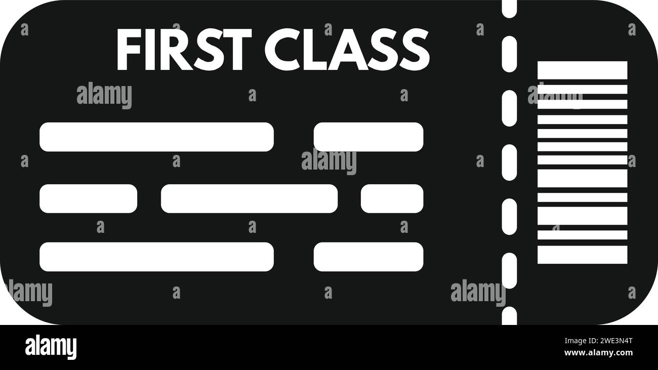 First class travel ticket icon simple vector. Suitcase vacation ...