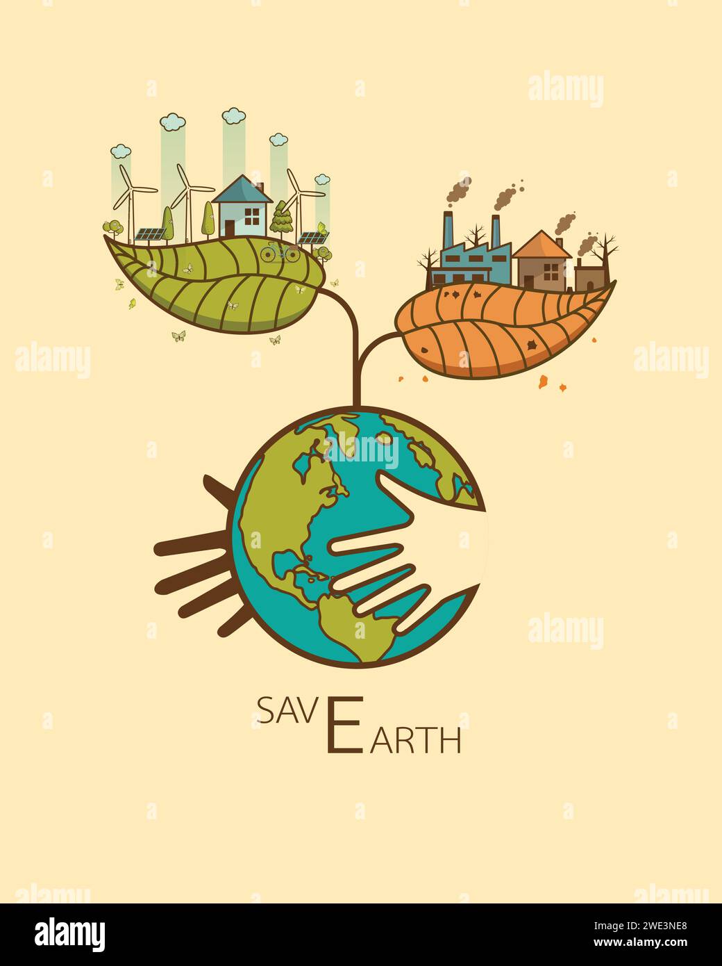 Save Earth concept in heart with hand hug concept,The different of ...