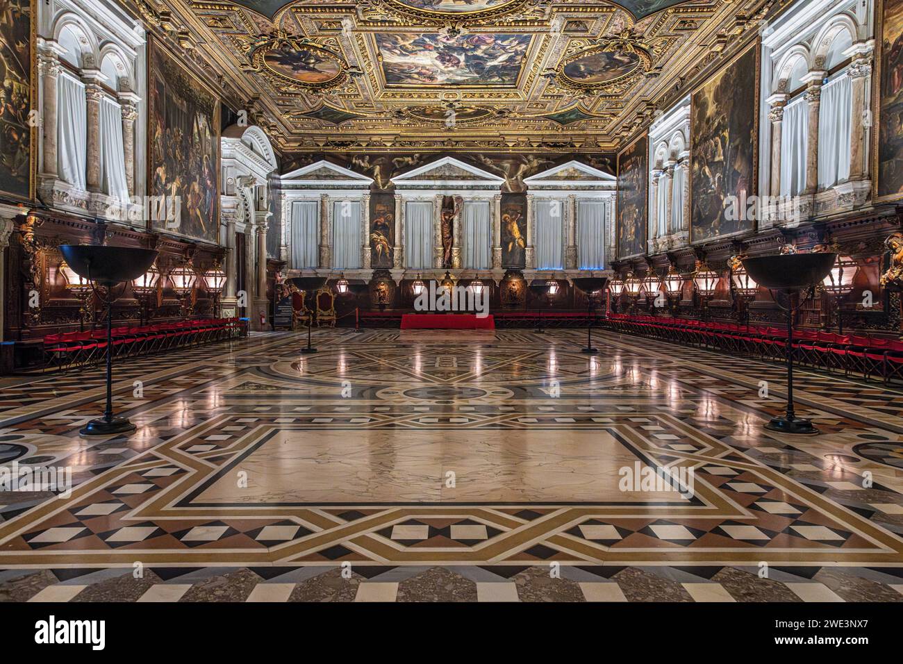 The Sala Capitolare (Main Hall) of the Scuola Grande di San Rocco in ...
