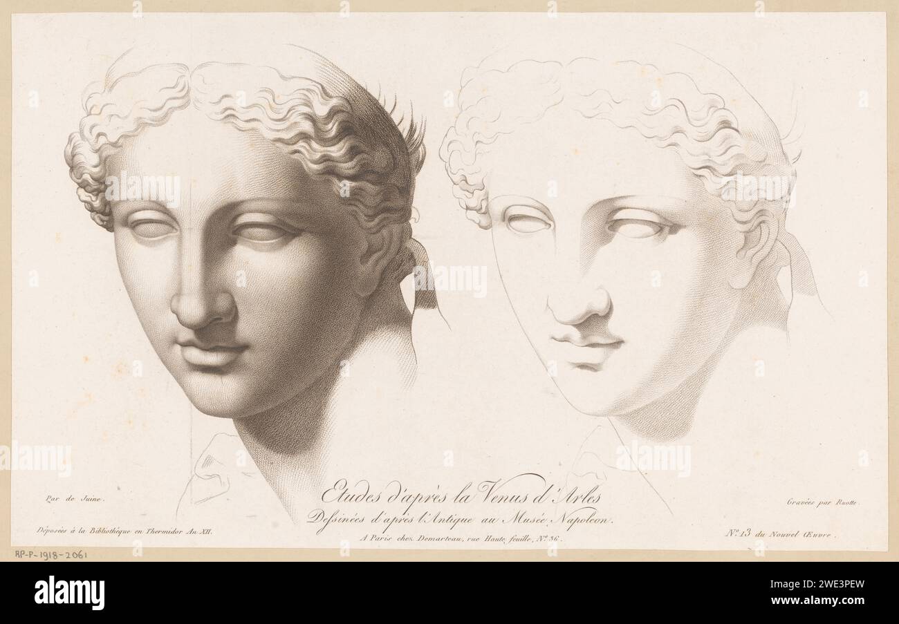 Bust van Venus, twice, Louis Charles Ruotte, After Juine, 1764 - 1806 ...
