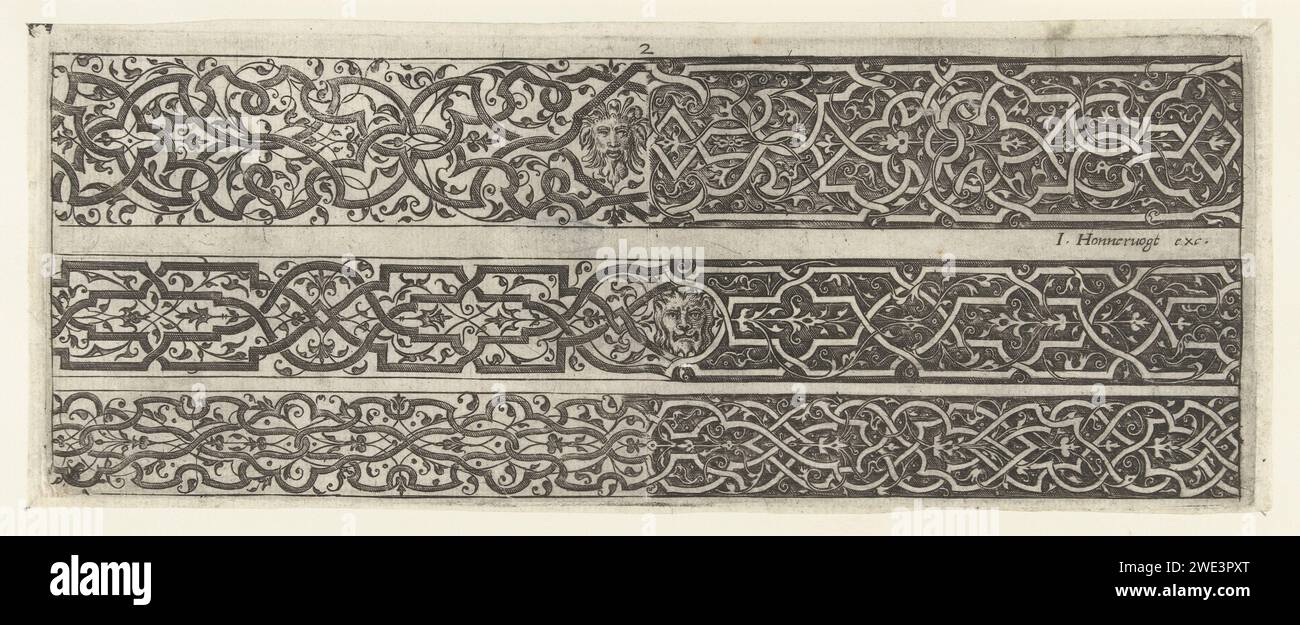 Three Frisians with Moresken, in the middle of the top two is a ...