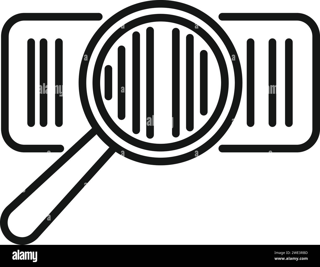 Scan magnifier glass icon outline vector. Ticket pay cell. Bar smart ...