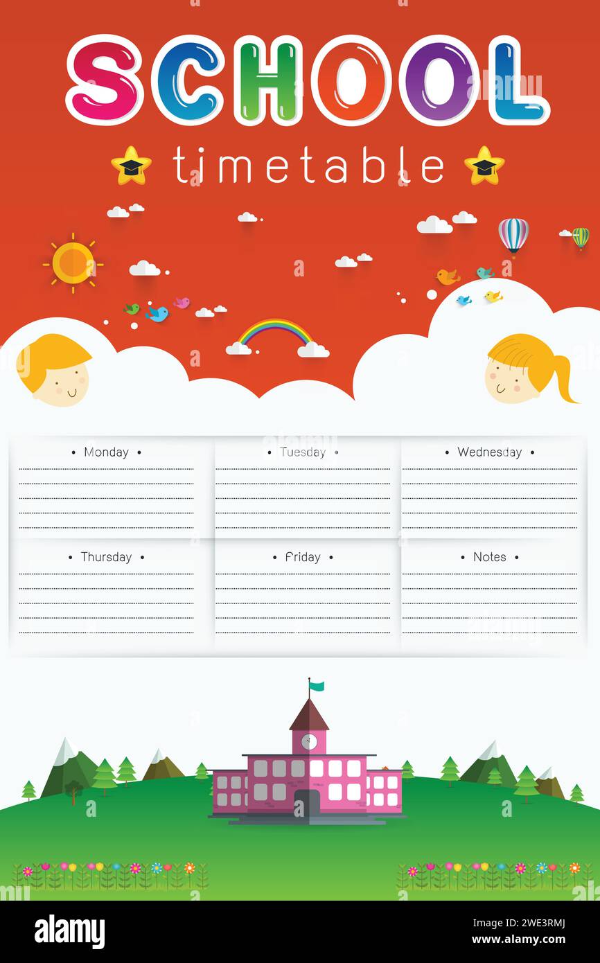 background frame design of School Timetable, Schedule,Weekly school ...