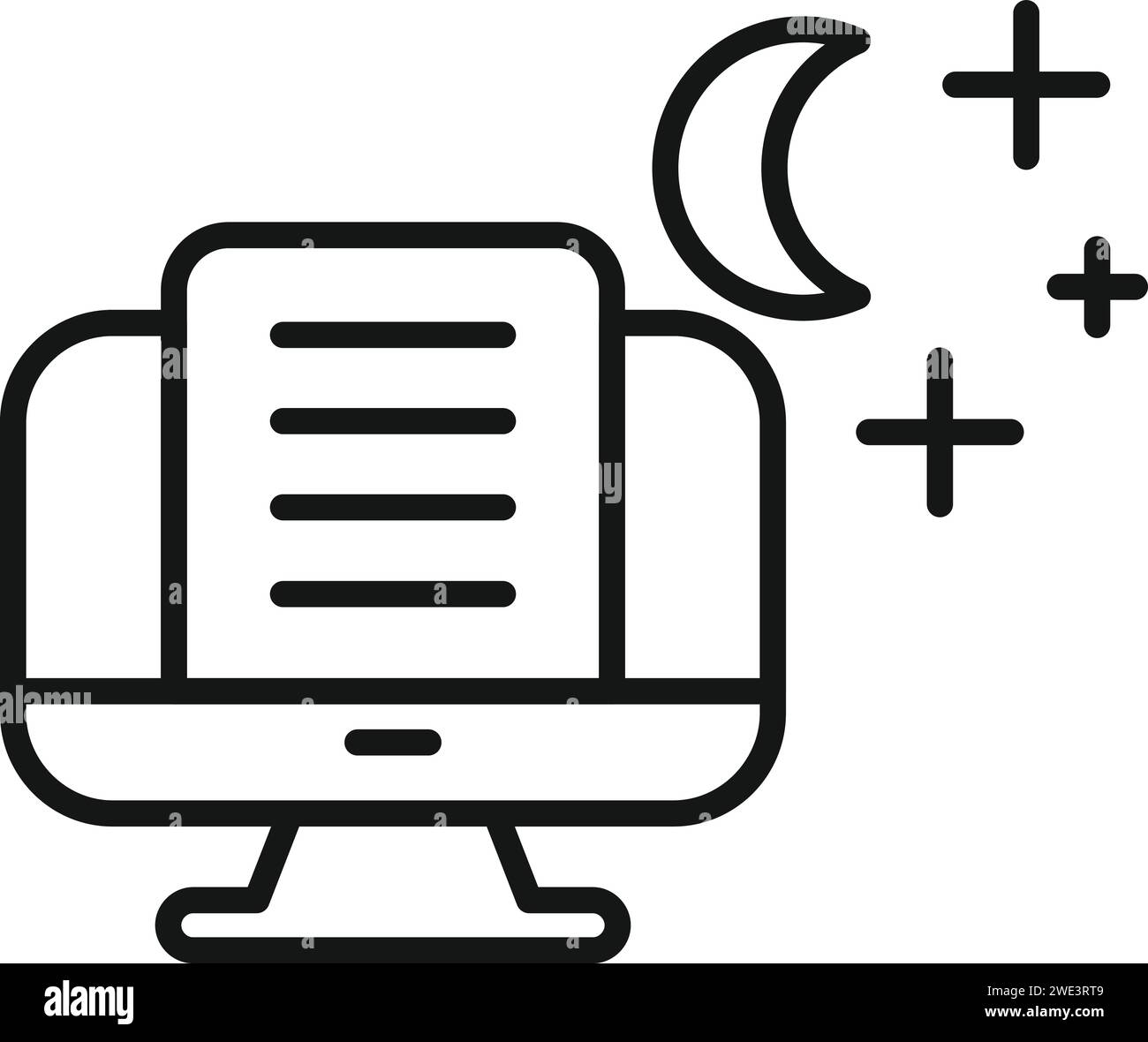 Late online work icon outline vector. Home desk light. Busy last days ...