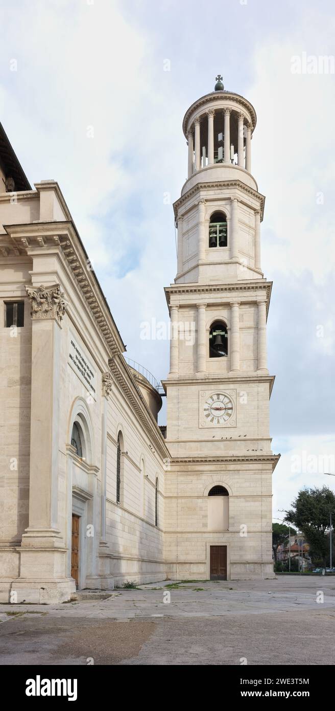 Bell tower at the papal basilica of St Paul outside the walls, Rome ...
