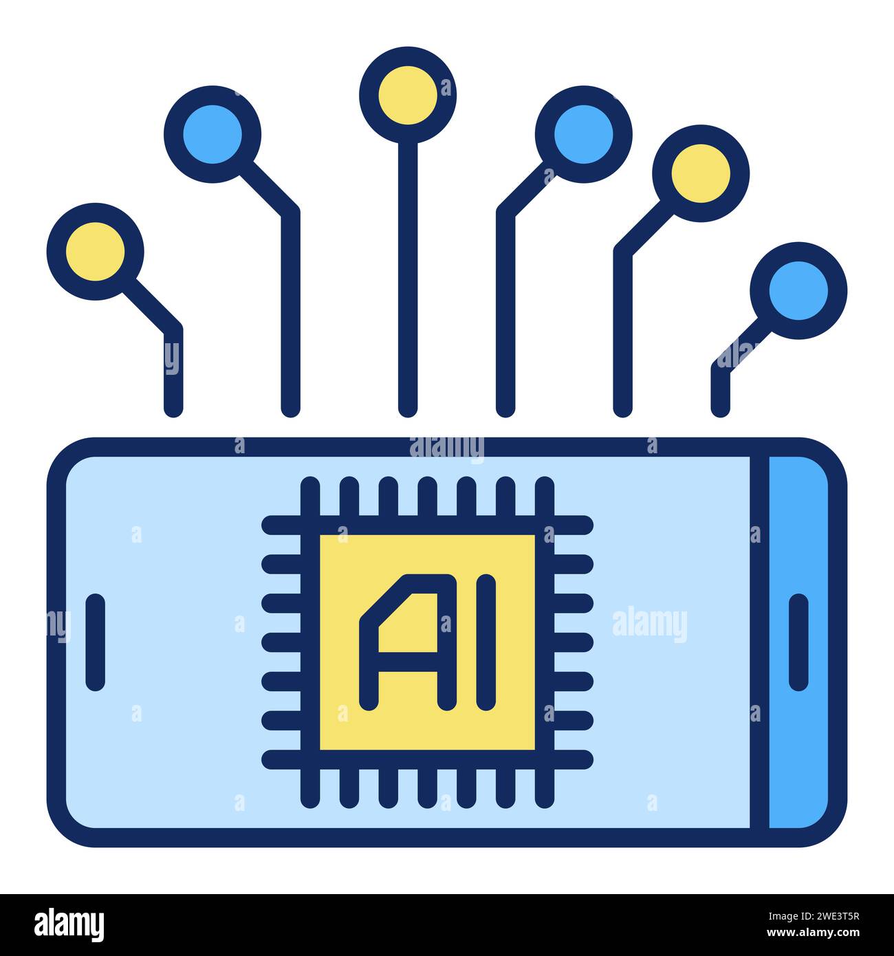 Artificial Intelligence Smartphone with AI Technology vector concept ...