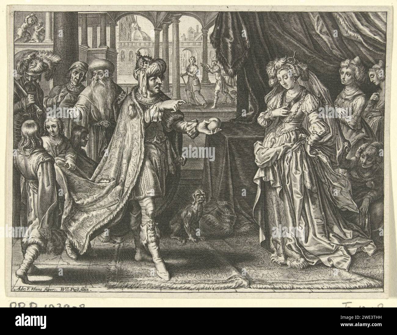 Emperor Theodosius and Athenais, Willem van de Passe, After Adriaen ...