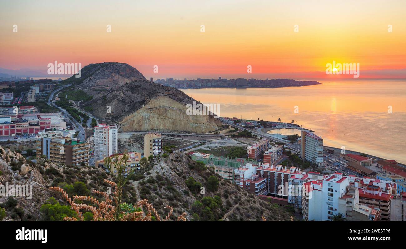 Alicante in Spain at sunset Stock Photo - Alamy