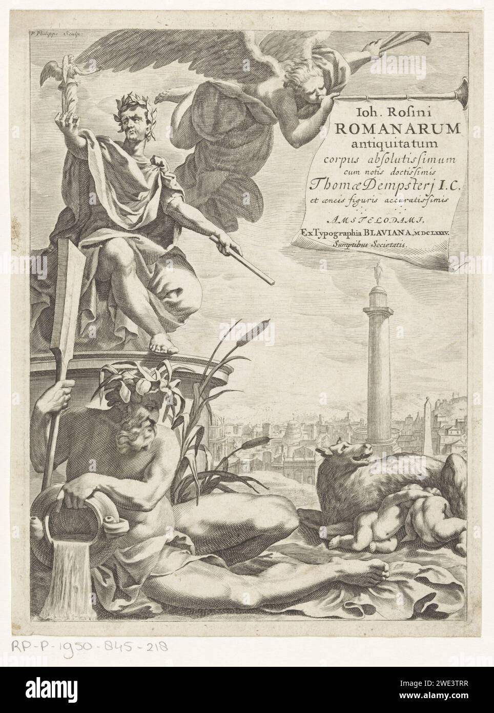 Allegory in Rome, Pieter Philippe, 1685 print Figures that symbolize ...