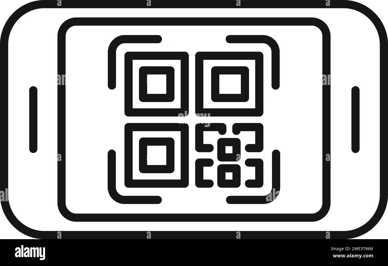 Label pay scan icon outline vector. Label cell. App symbol device Stock ...
