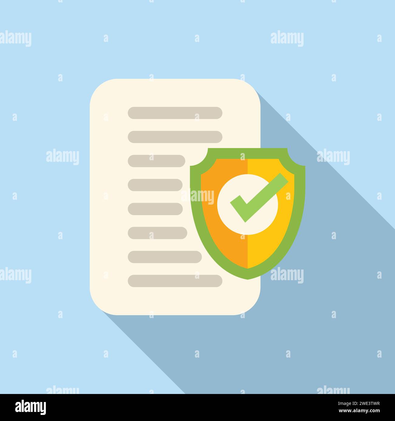 Paper document approved icon flat vector. Process access. Design ...