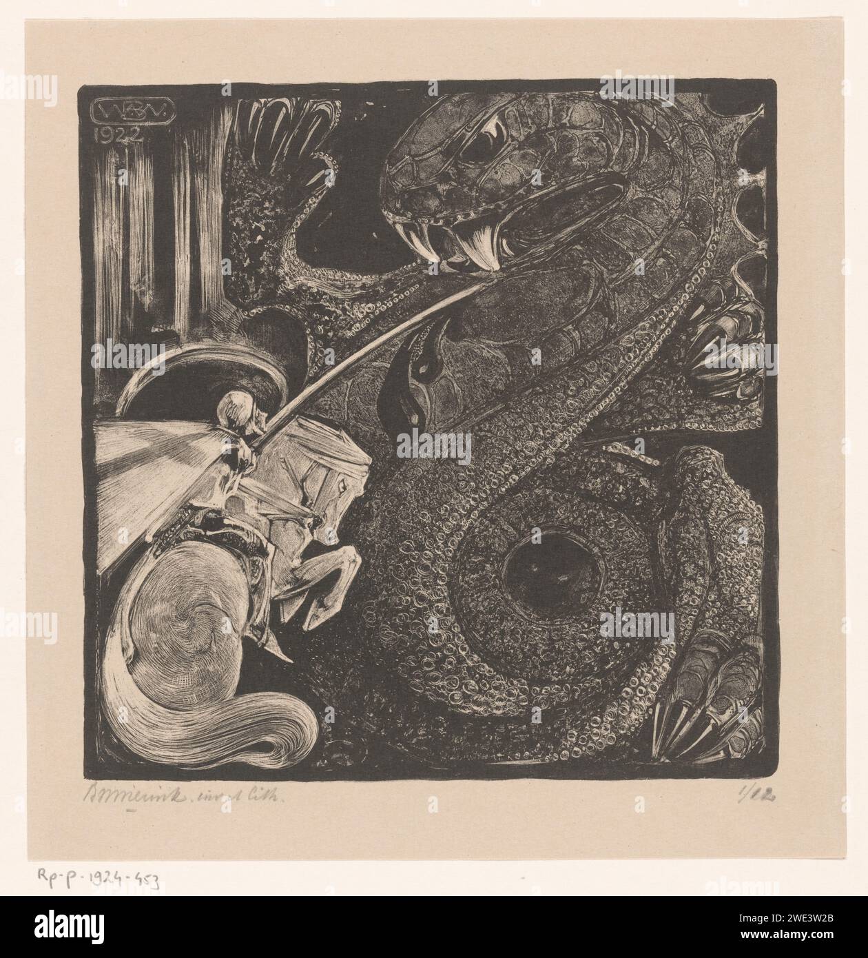 St. Joris, Bernard Willem Wierink, 1922 print paper the warrior martyr ...