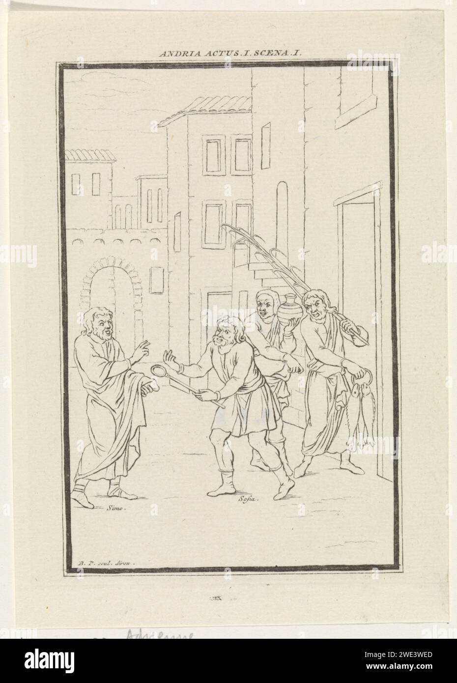 Scene shipped from Komedie Andria van Terence, Bernard Picart (Workshop ...