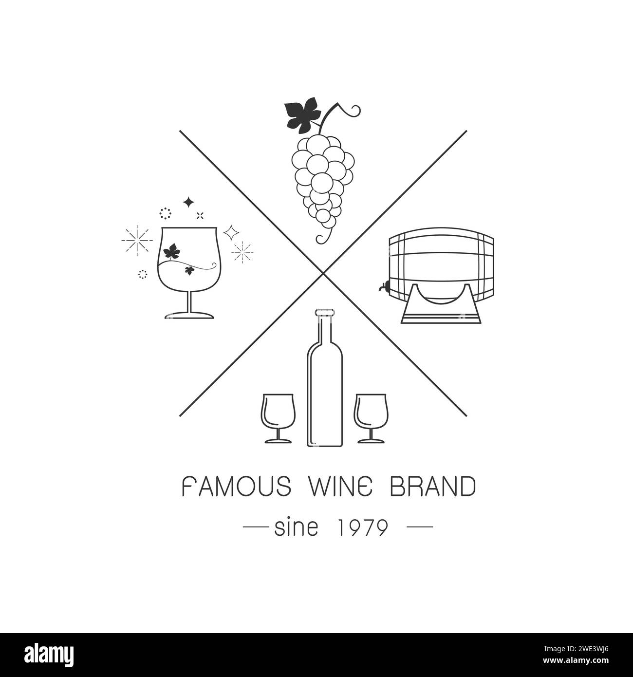 Set of wine labels. Elements for design on the wine theme. Collection ...