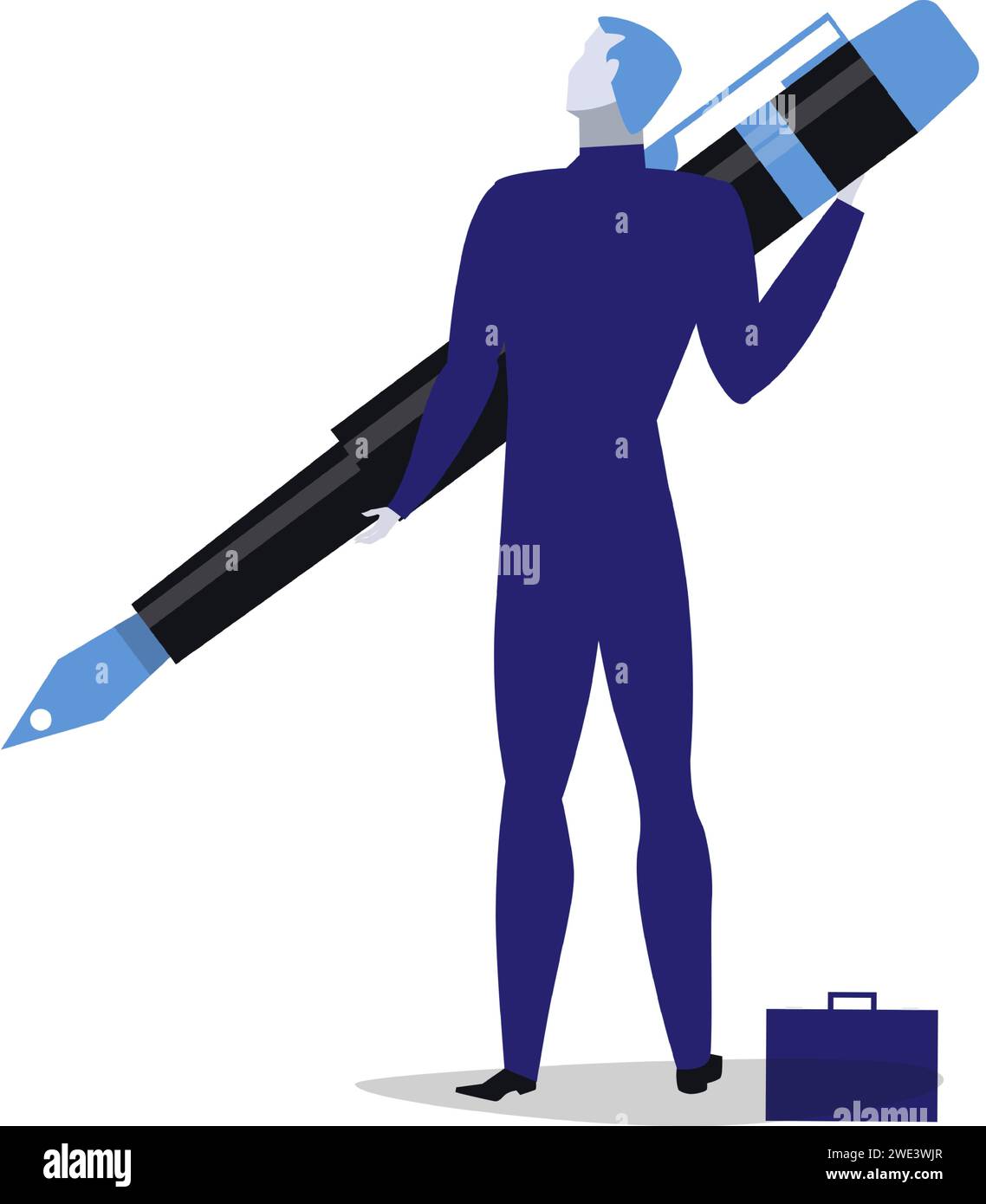 Man holding contract pen Stock Vector Images - Alamy