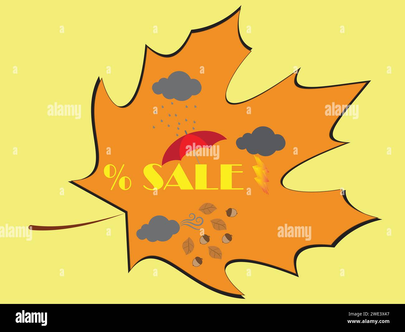 Autumn umbrella leaves Stock Vector Images - Alamy