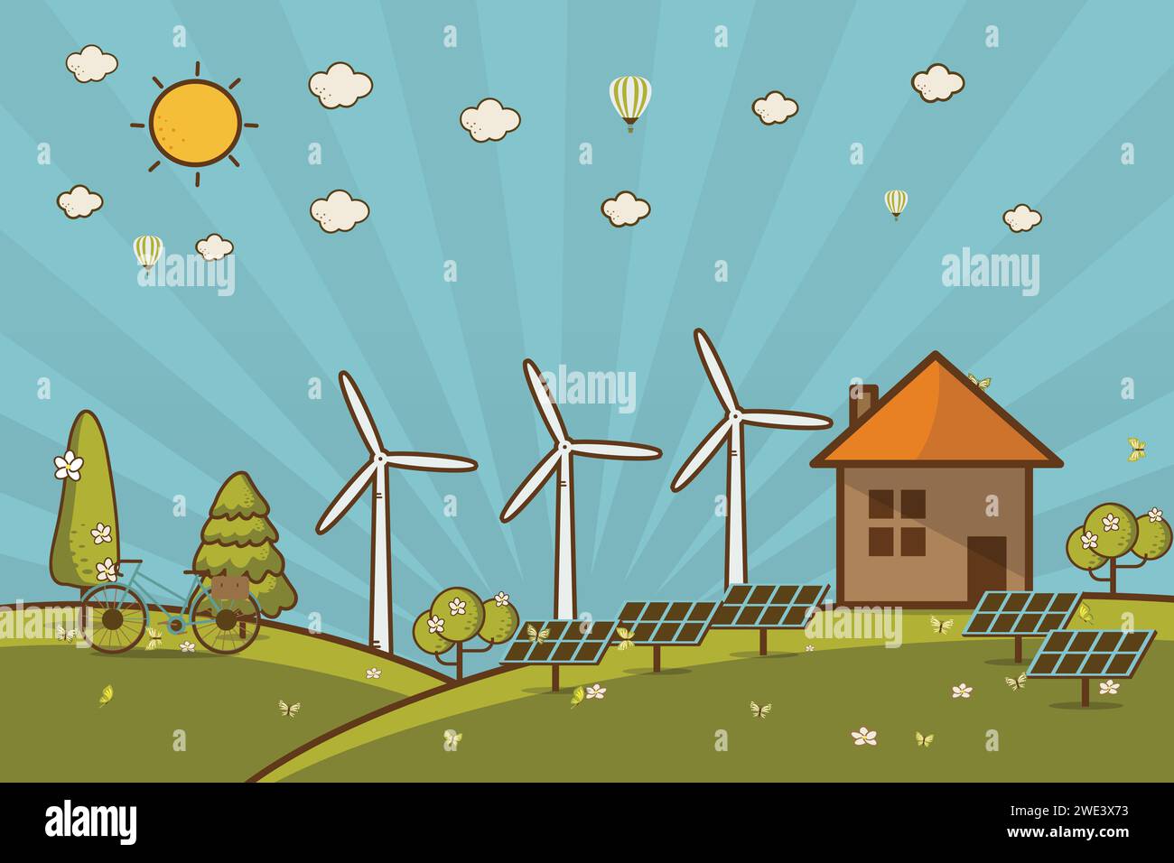 eco friendly house - solar energy, wind energy,Green energy ,urban ...