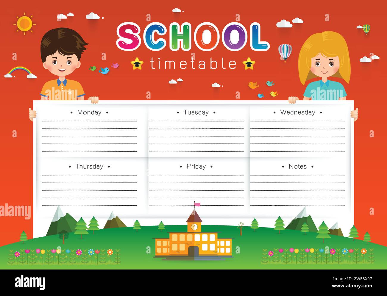 background frame design of School Timetable, Schedule,Weekly school ...