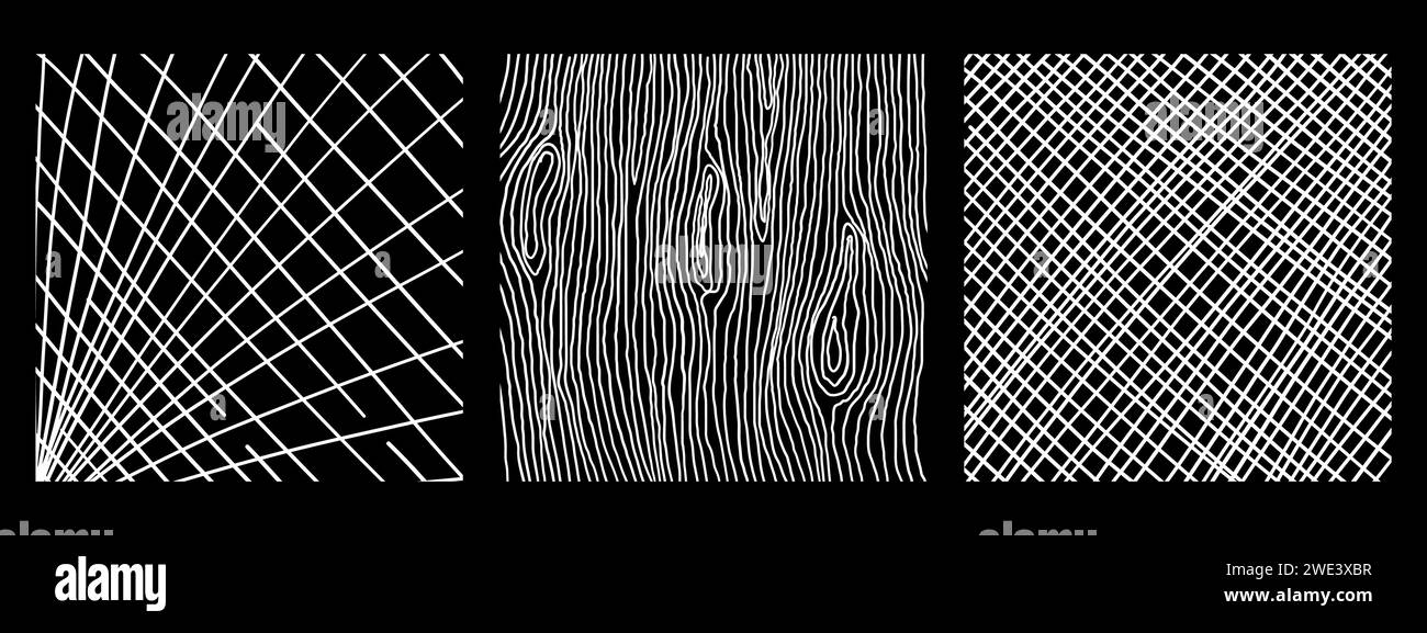 Set of textures with different patterns. Hand drawn line texture set ...