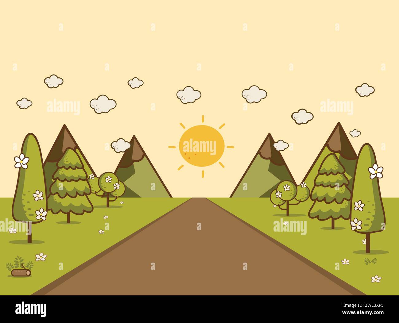 Scenic landscape road in Stock Vector Images - Alamy