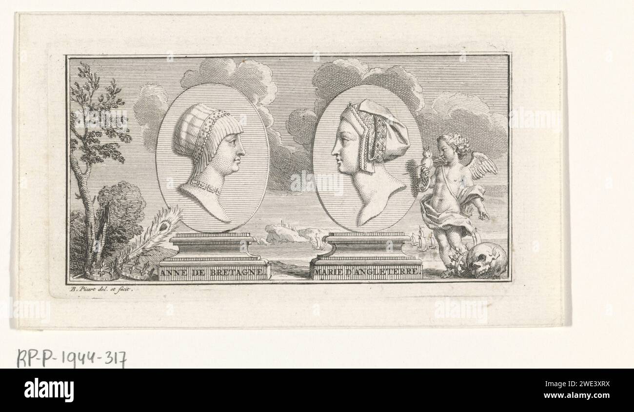 Portraits of Anna van Brittany and Maria Tudor, Bernard Picart, 1683 ...
