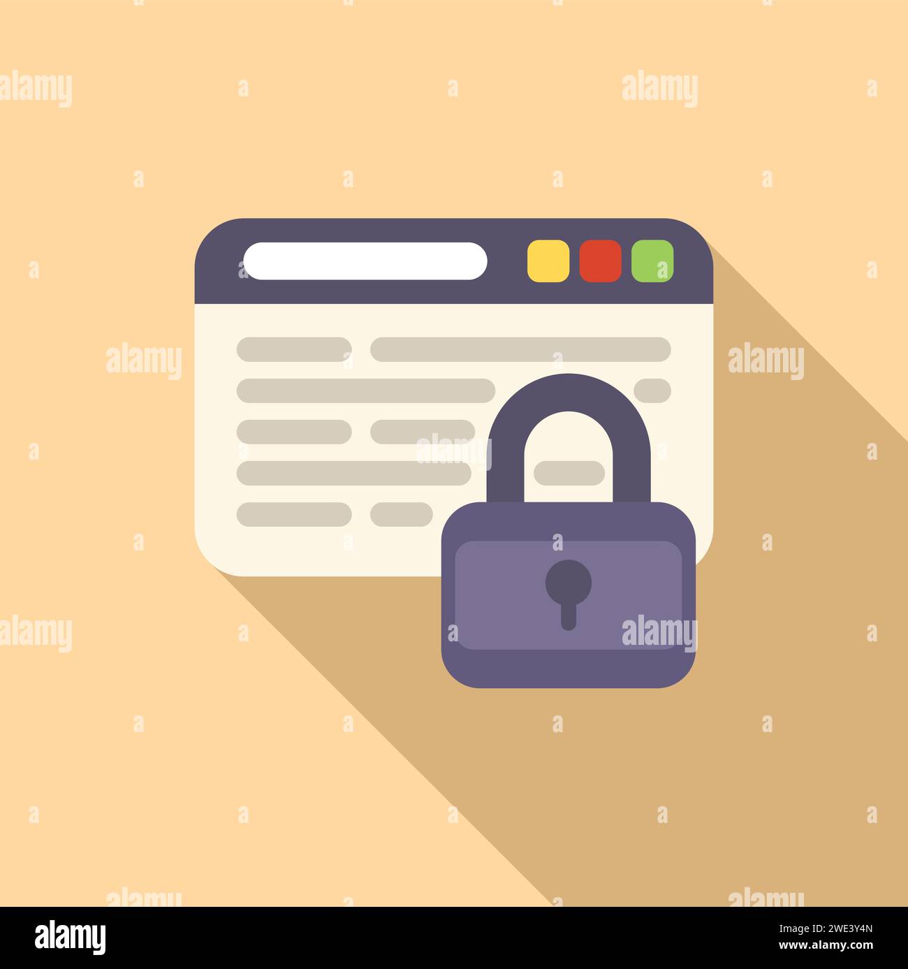 Access process icon flat vector. Fire laptop private. Standard data ...