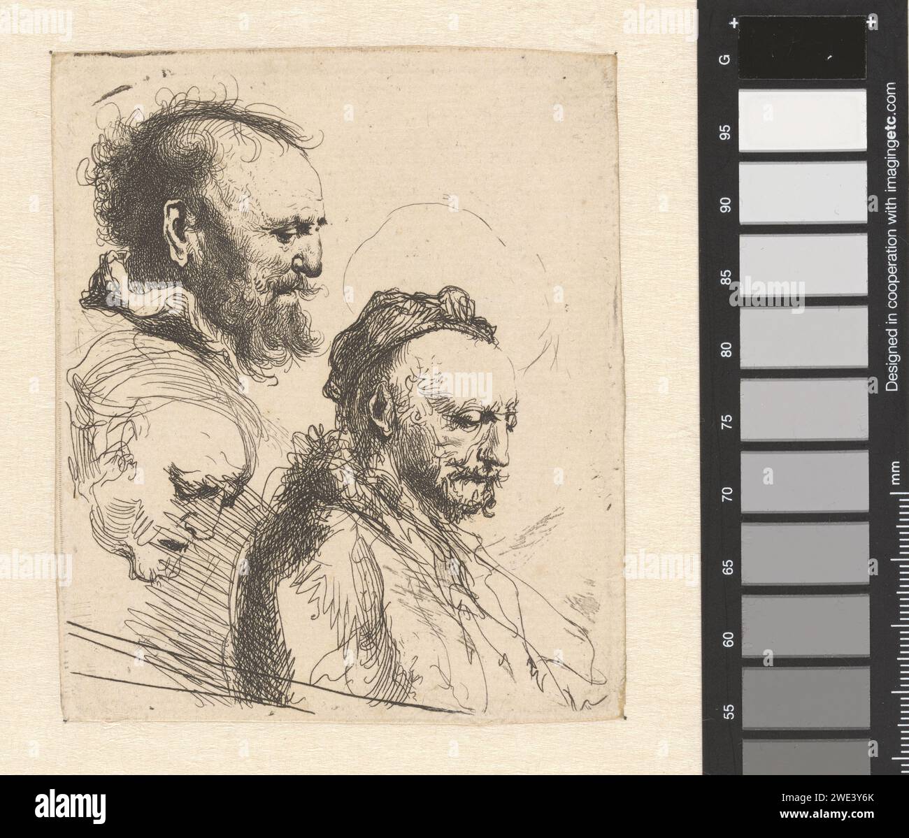 Three Studies of Old Men's Heads, Ignace-Joseph de Claussin, After ...