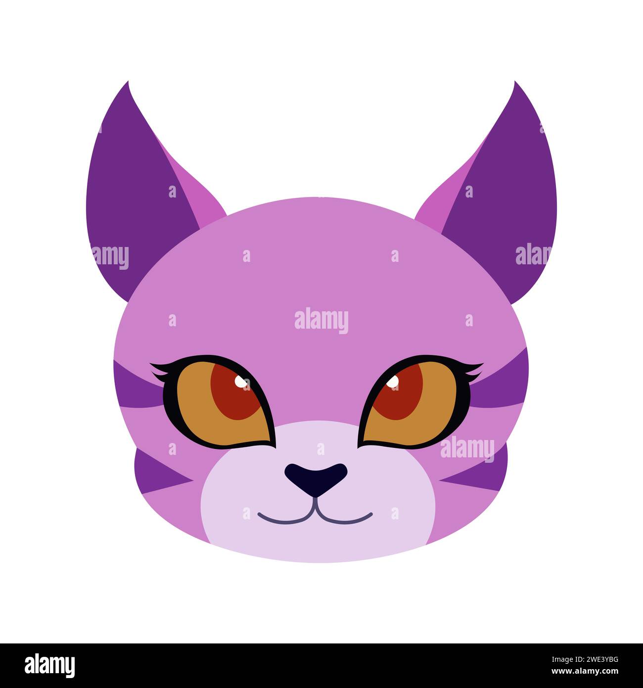 Cute Cat Head Cartoon Vector Illustration. Cat face avatar illustration ...