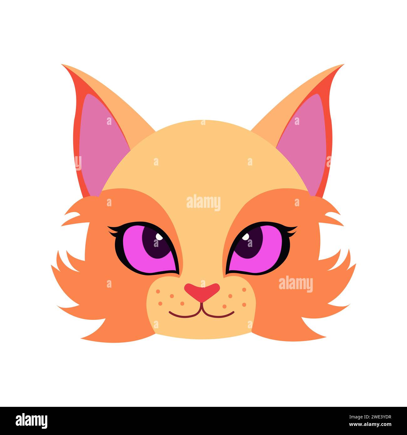 Cute Cat Head Cartoon Vector Illustration. Cat face avatar illustration ...