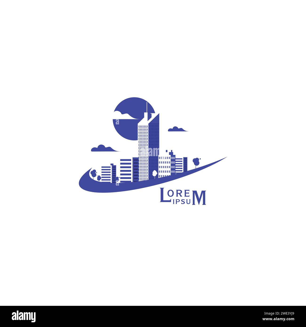 Modern cityscape logo blue and white color , architecture, structure ... Modern cityscape logo blue and white color , architecture, structure ...