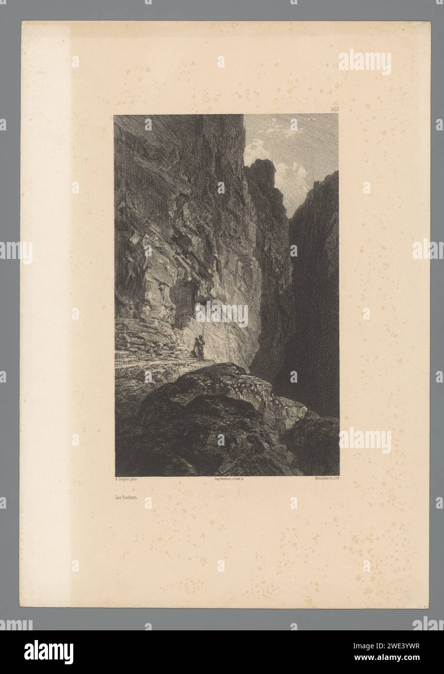 Cave entrance with sentry, Adolphe Mouilleron, After Adrien Guignet ...