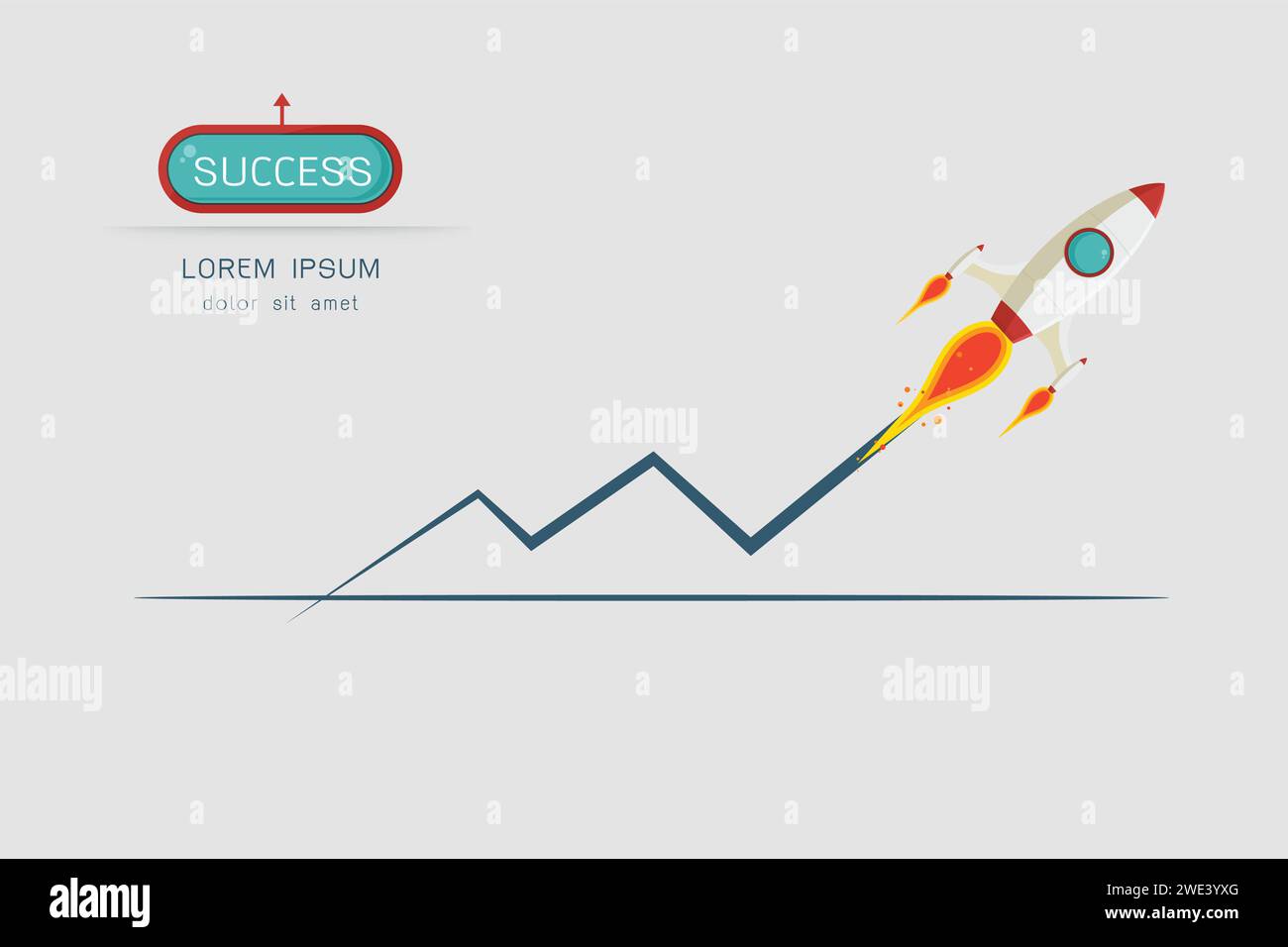 Rocket launch. Concept. Start up business and promotion for success ...