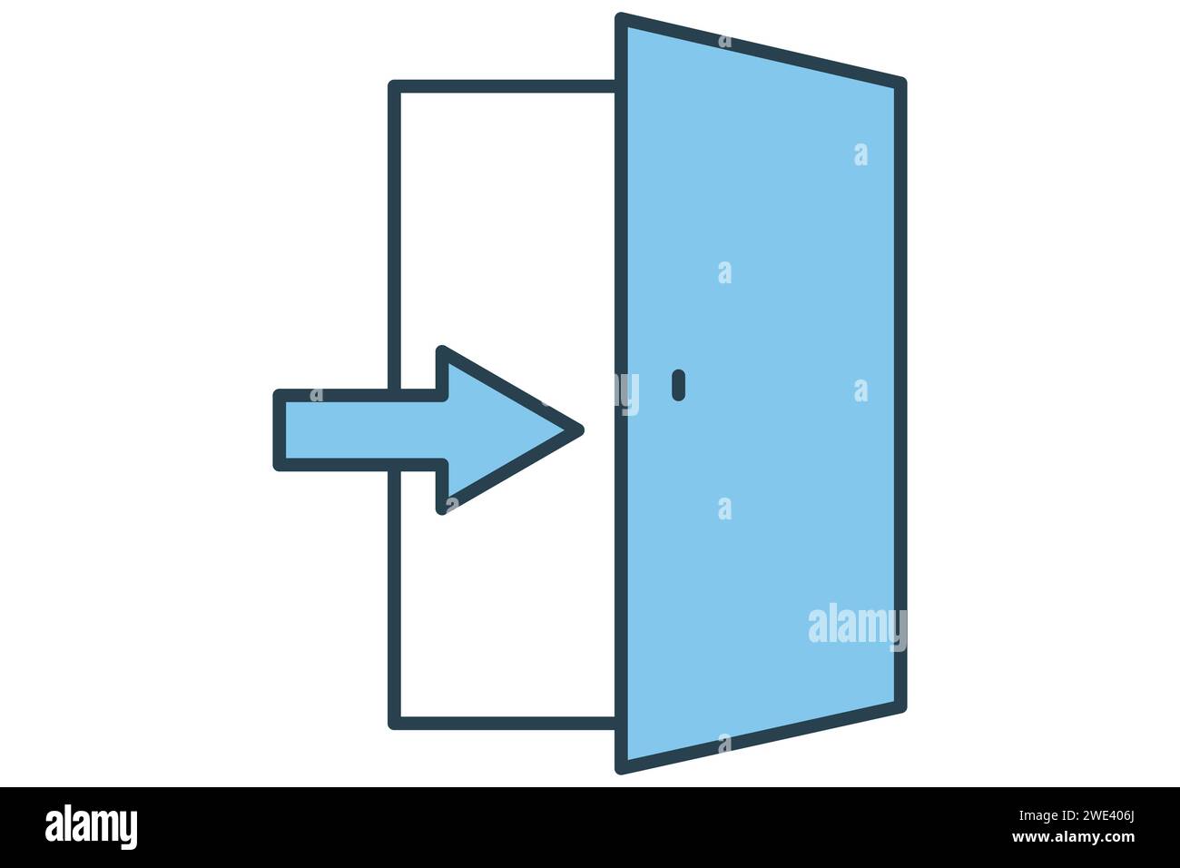 exit door icon. icon related to public navigation. flat line icon style ...