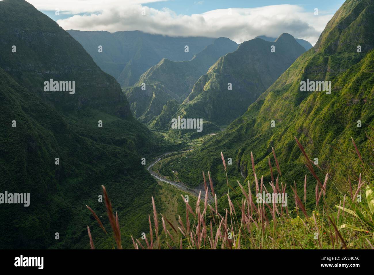 View of the cirque of Mafate, Réunion Island, taken from the ...