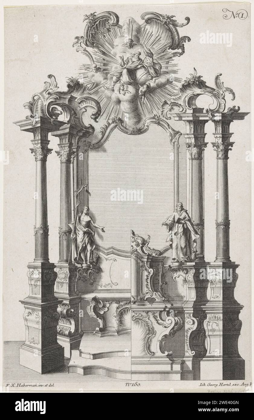 Altar with God the Father, Anonymous, After Franz Xaver Habermann, 1731 ...