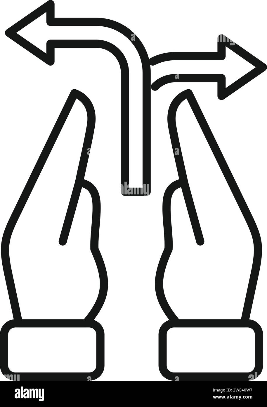 Take care of choice icon outline vector. Ambiguity reveal. Arrow data ...