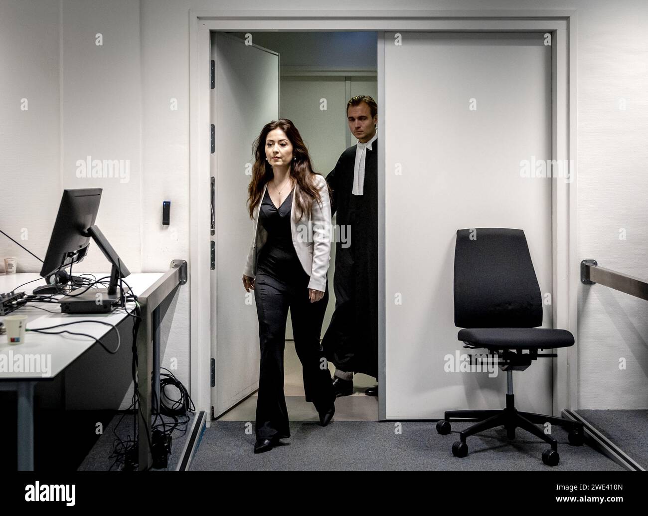 AMSTERDAM - Tahmina Akefi (M) with her lawyer Jordi LÕHomme during the ...