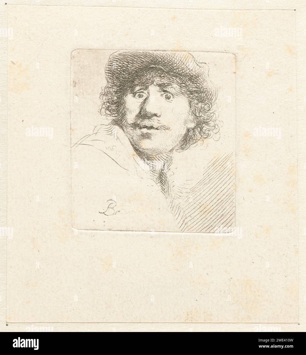 Self-portrait in a cap, wide-eyed and open-mouthed, Johann Jürgen Busch ... Self-portrait in a cap, wide-eyed and open-mouthed, Johann Jürgen Busch ...