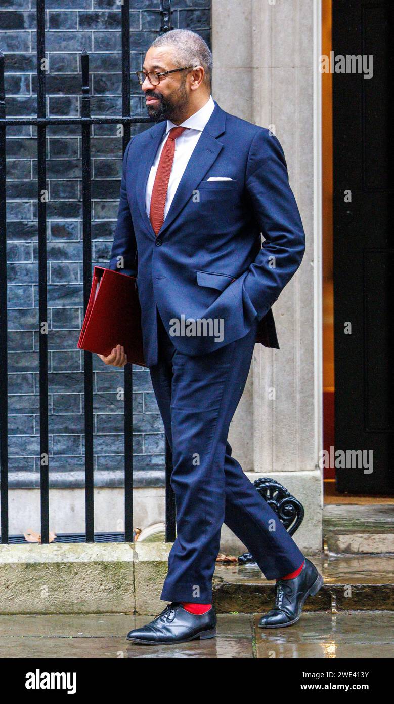 London, UK. 23rd Jan, 2024. James Cleverly, Home Secretary, at Downing ...