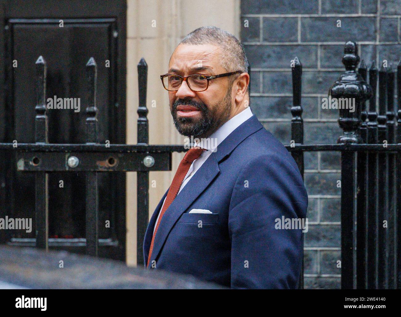 London, UK. 23rd Jan, 2024. James Cleverly, Home Secretary, at Downing ...
