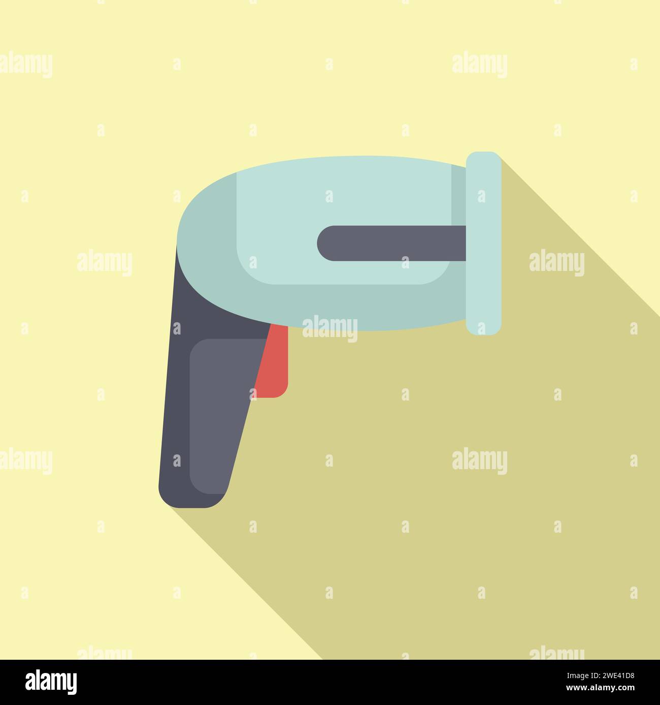 Handle scan device icon flat vector. Check ticket. Scan smart bar Stock ...